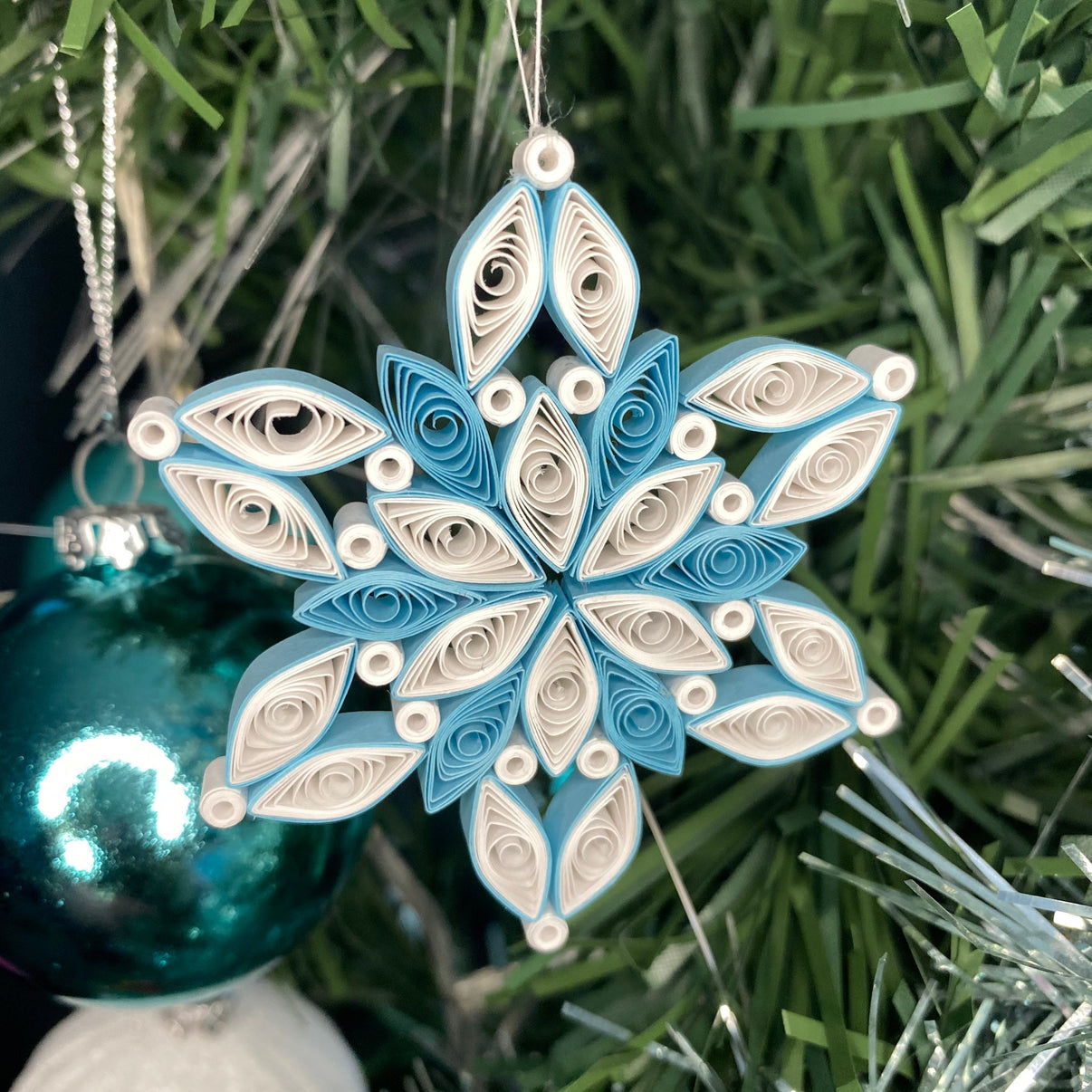 Quilled Paper snowflake - Christmas Tree Ornament, perfect stocking fi ...