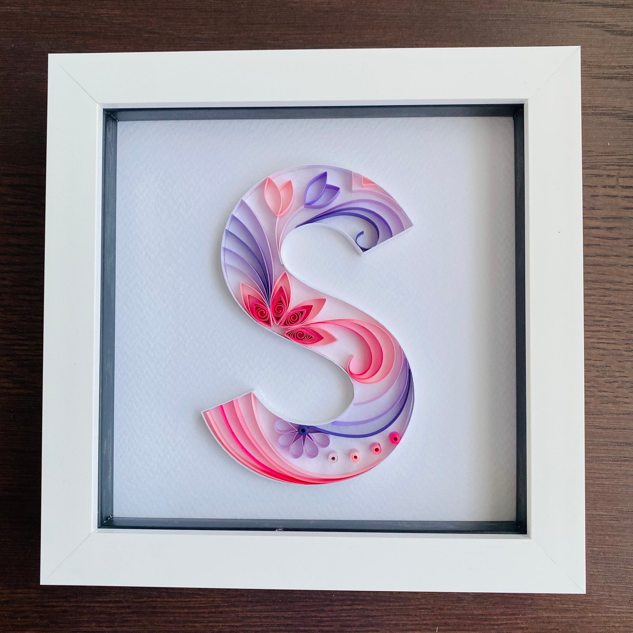 Purple and Pink Quilling Art Letter – Paper Petal Craft