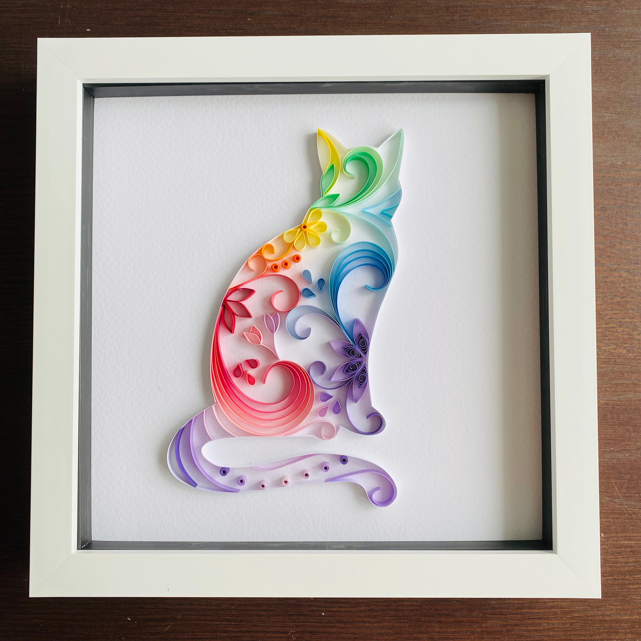 Paper Quilled Rainbow Cat – Paper Petal Craft
